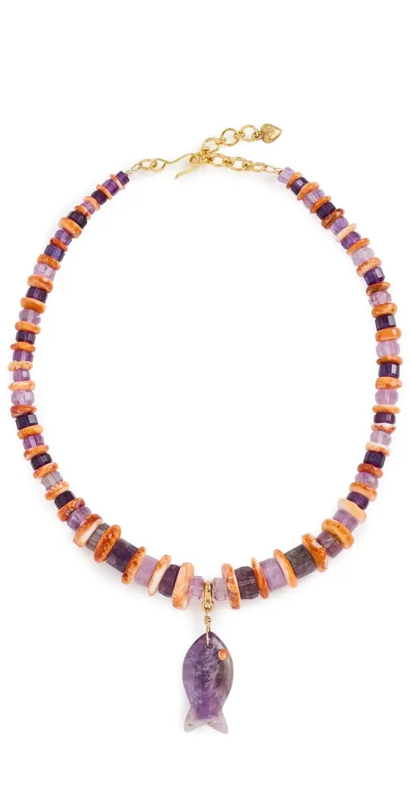 Brinker & Eliza Coastal Muse Necklace - Amethyst/shell