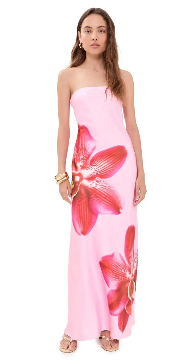 RUNAWAY THE LABEL Celeste Maxi Dress - Orchid Pink/red