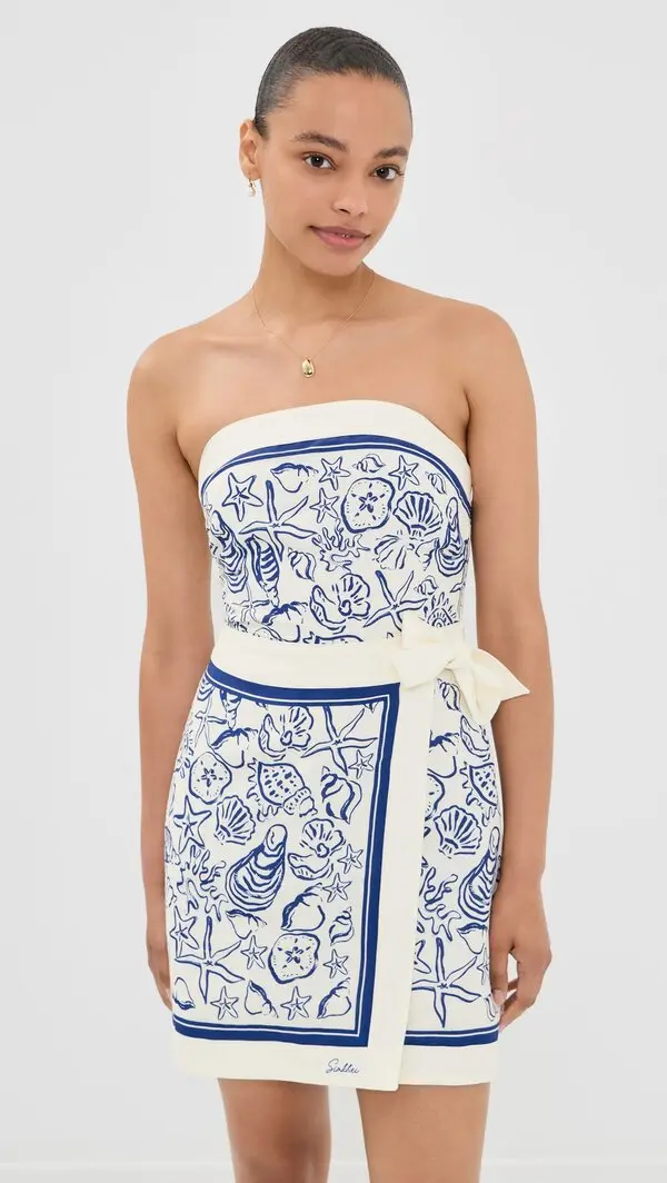 Simkhai Darbie Linen Bustier Mini Dress