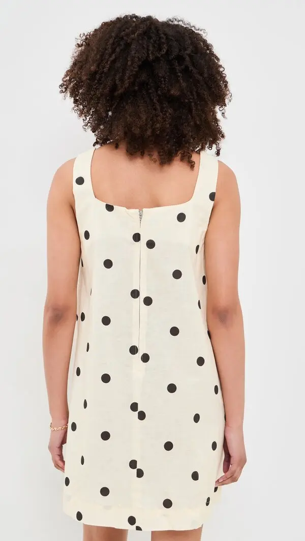 Blanknyc Polka Dot Square Neck Sleeveless Mini Dress