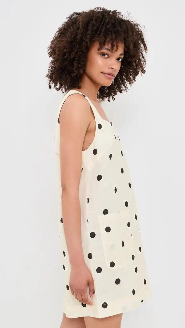 Blanknyc Polka Dot Square Neck Sleeveless Mini Dress
