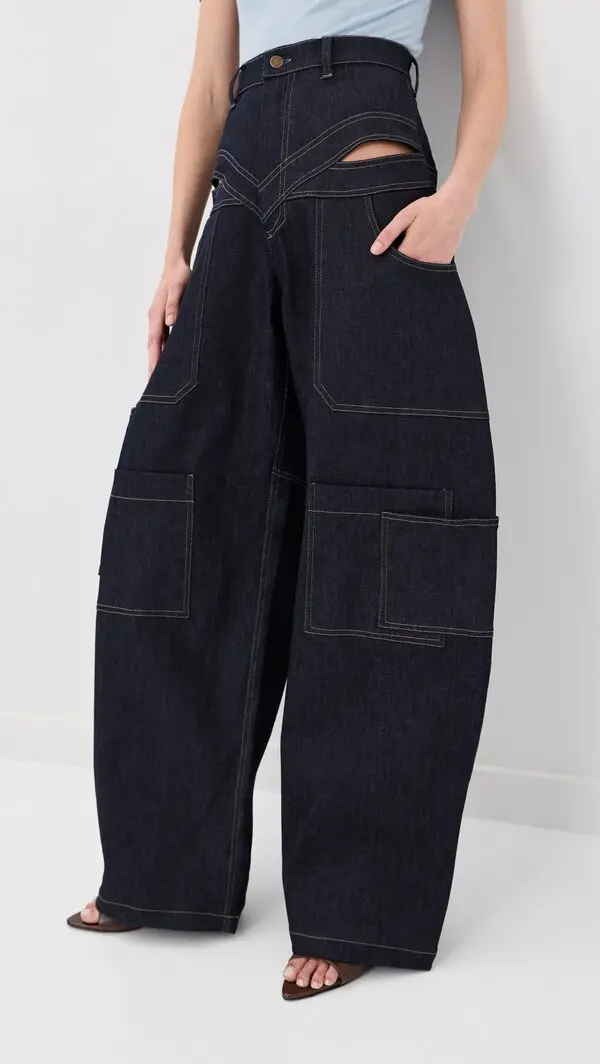 TOLU COKER Wide Leg Denim Pants