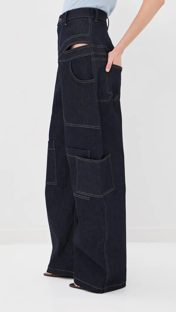 TOLU COKER Wide Leg Denim Pants