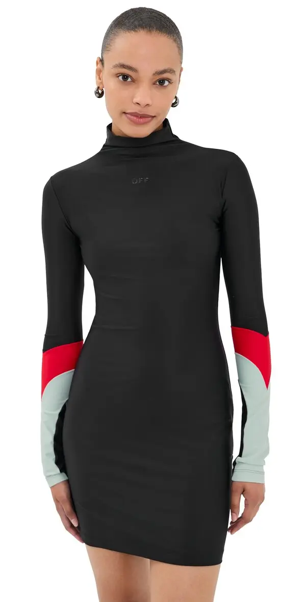 Off-White Color-block Mini Dress - Black