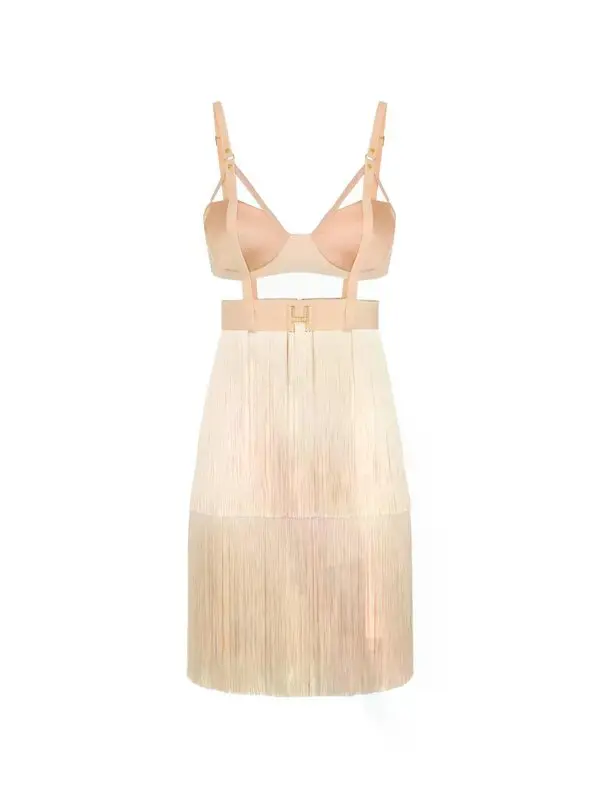 Elisabetta Franchi Fringe-trimmed Mini Dress - Pink