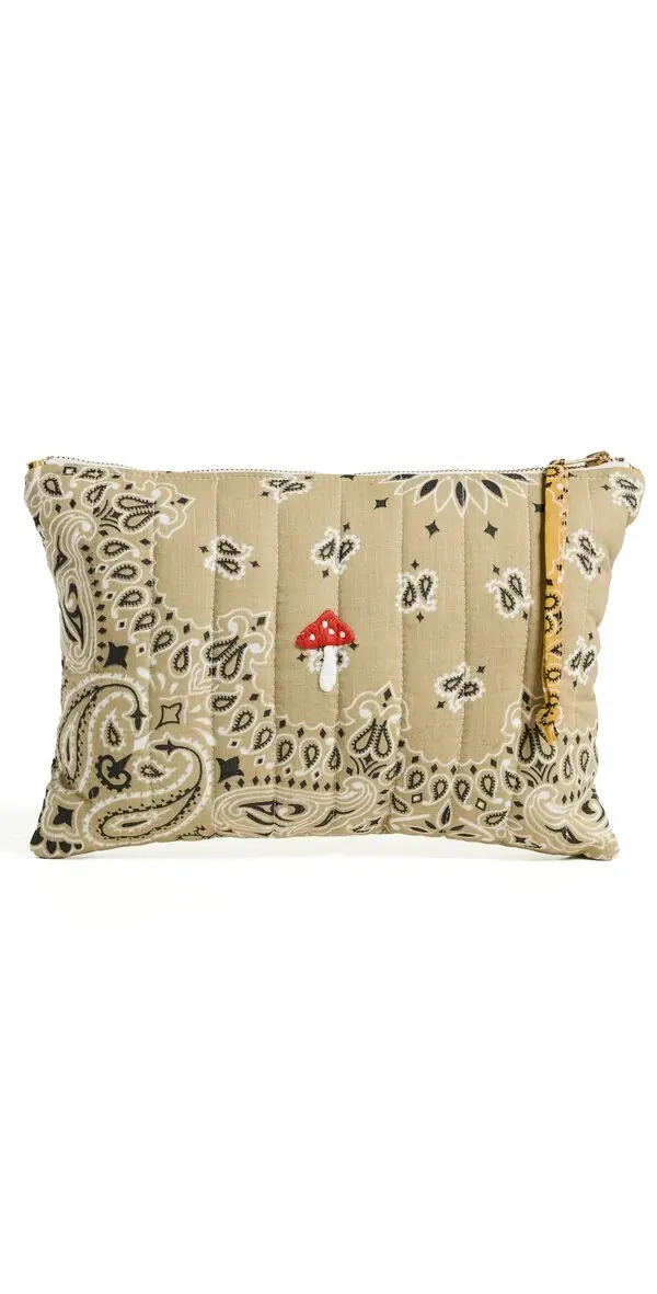 CALL IT BY YOUR NAME Quilted Bandana Pouch - Beige/moutarde