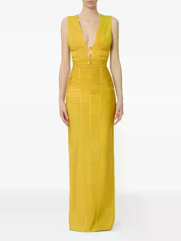 Elisabetta Franchi Ribbed Knit Maxi Dress