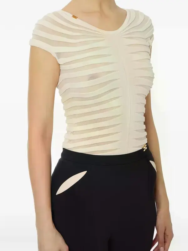 Elisabetta Franchi Embossed Fan-pattern Top
