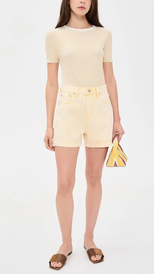 PISTOLA Saige Relaxed Fit Denim Shorts - Yellow