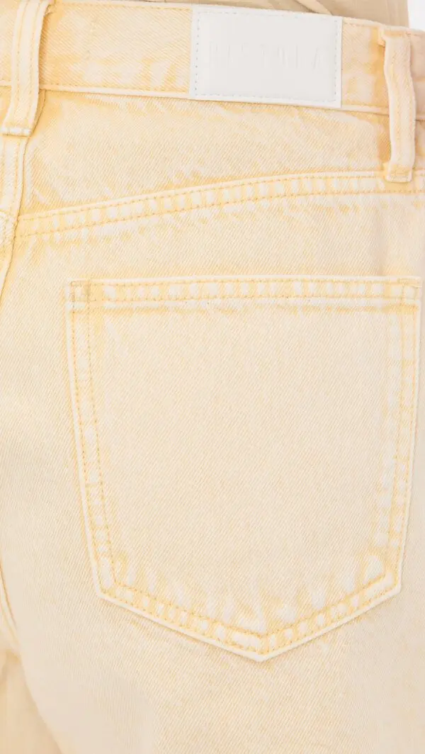 PISTOLA Saige Relaxed Fit Denim Shorts - Yellow