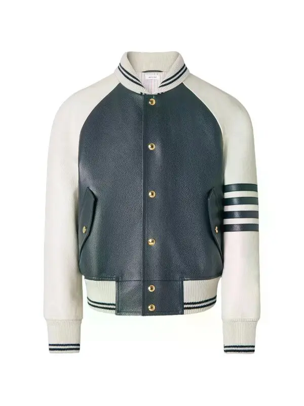 Thom Browne Raglan-sleeve Leather Jacket - Blue