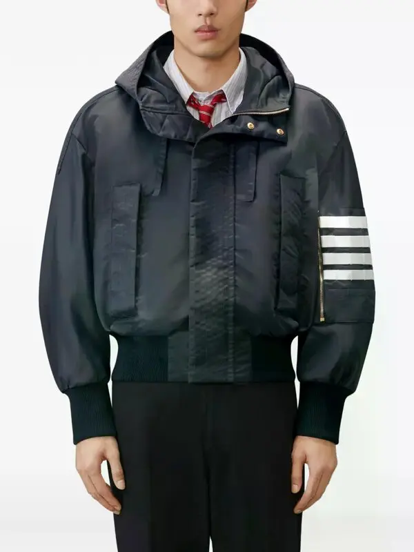 Thom Browne 4-bar Hooded Jacket - Blue