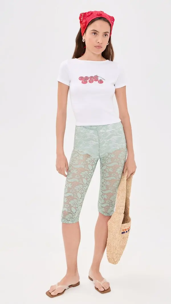 HOUSE OF AAMA Lace Capri Leggings