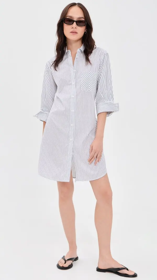 Rag & Bone Lucia Stripe Mini Dress - Navy Stripe