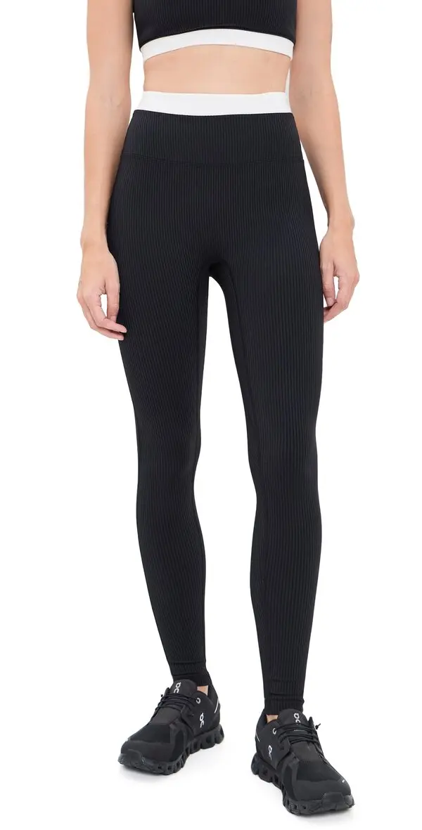 Year Of Ours Ribbed Layered Leggings - Black/white