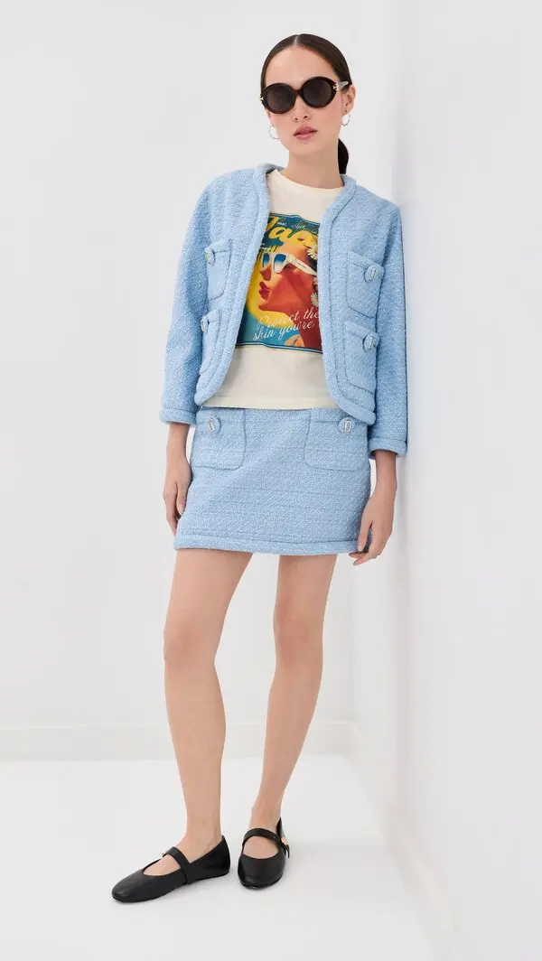 Marc Jacobs Tweed Mini Skirt With Patch Pockets