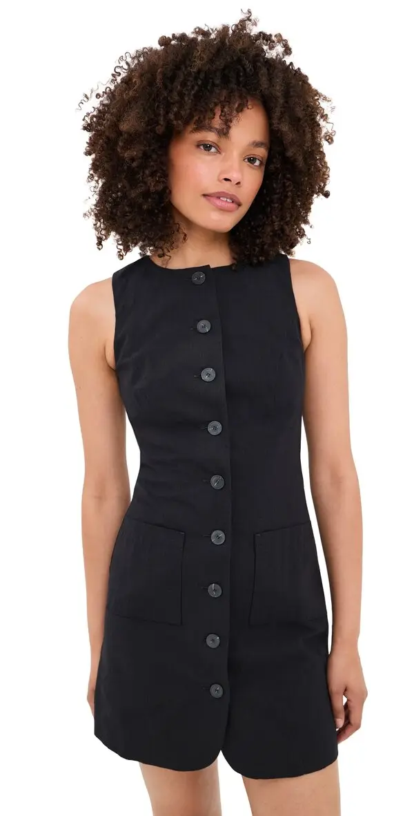 ALIGNE Leah Linen Mix Dress - Black