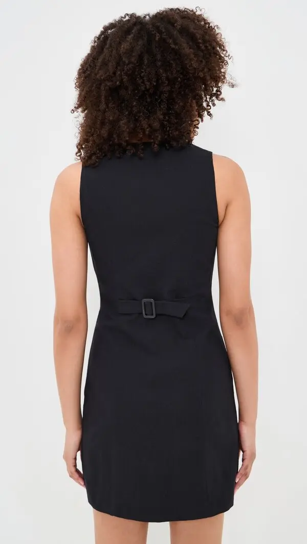 ALIGNE Leah Linen Mix Mini Dress - Black