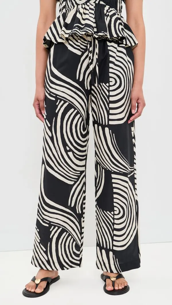 Rails Emmie Abstract Print Cotton Pants - Onyx Waves