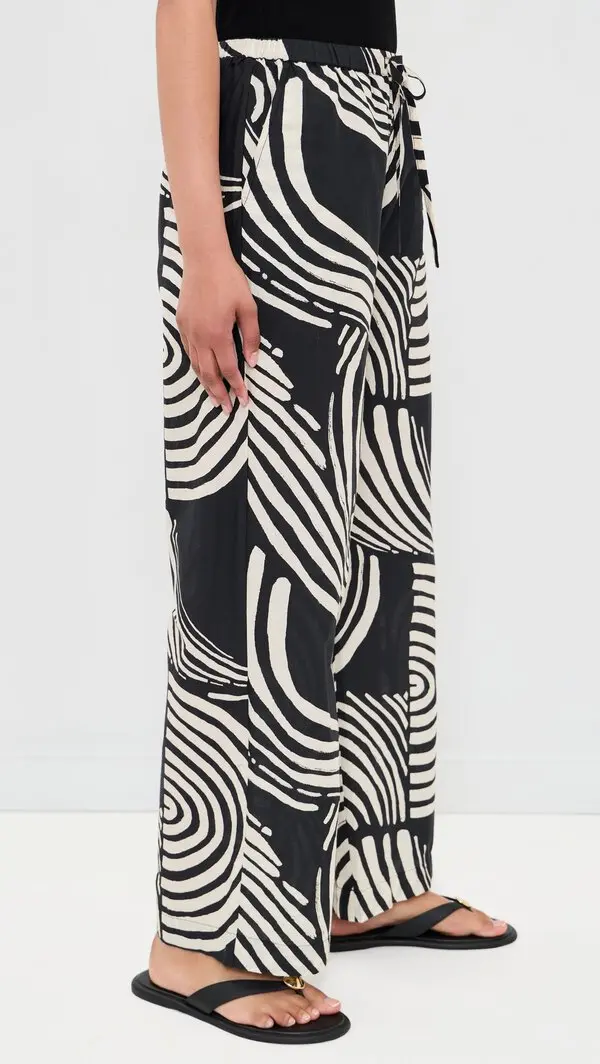 Rails Emmie Abstract Print Cotton Pants - Onyx Waves