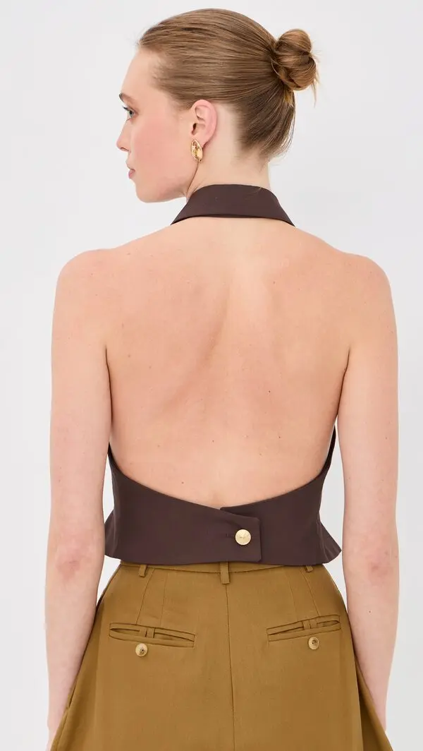 TOLU COKER Halter Waistcoat Top