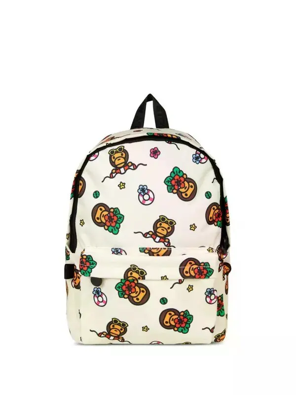 A BATHING APE Baby Milo® Store Graphic Print Backpack - Neutrals
