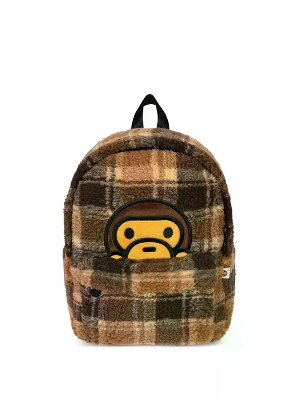 A BATHING APE Medium Check-pattern Backpack - Brown