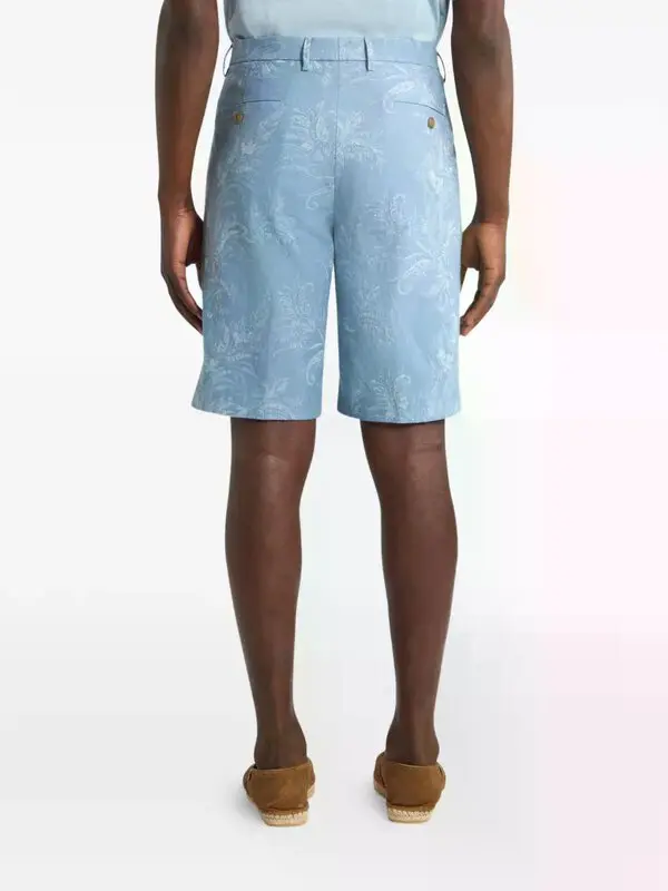 Etro Jacquard Motif Denim Shorts