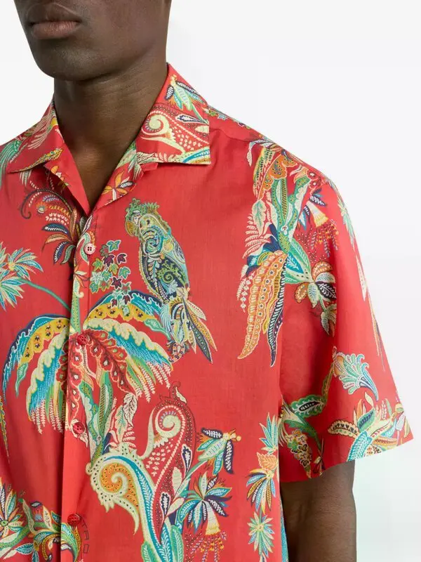 Etro Parrot And Palm-tree Print Shirt