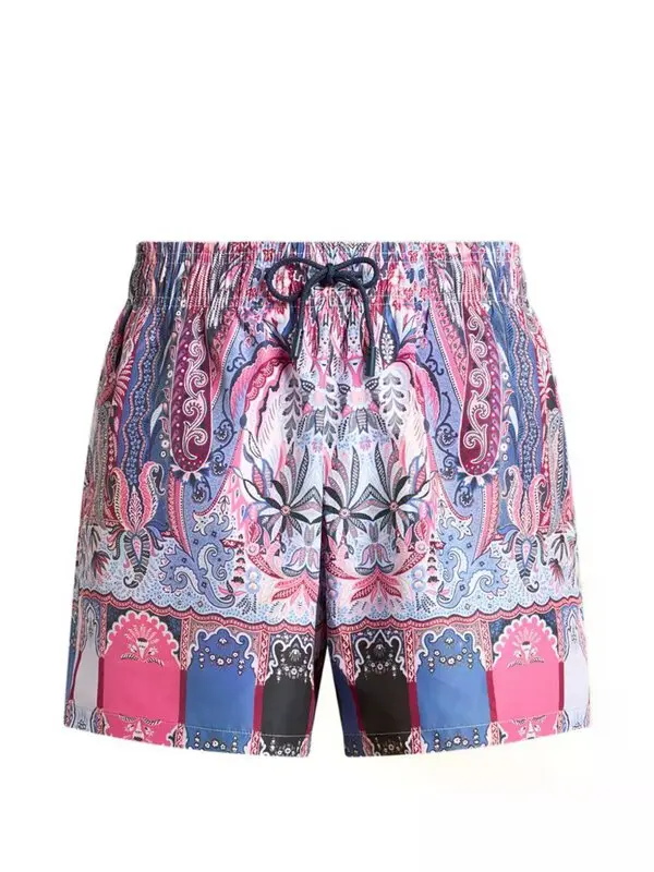 Etro Floral Paisley-print Swim Shorts - Pink