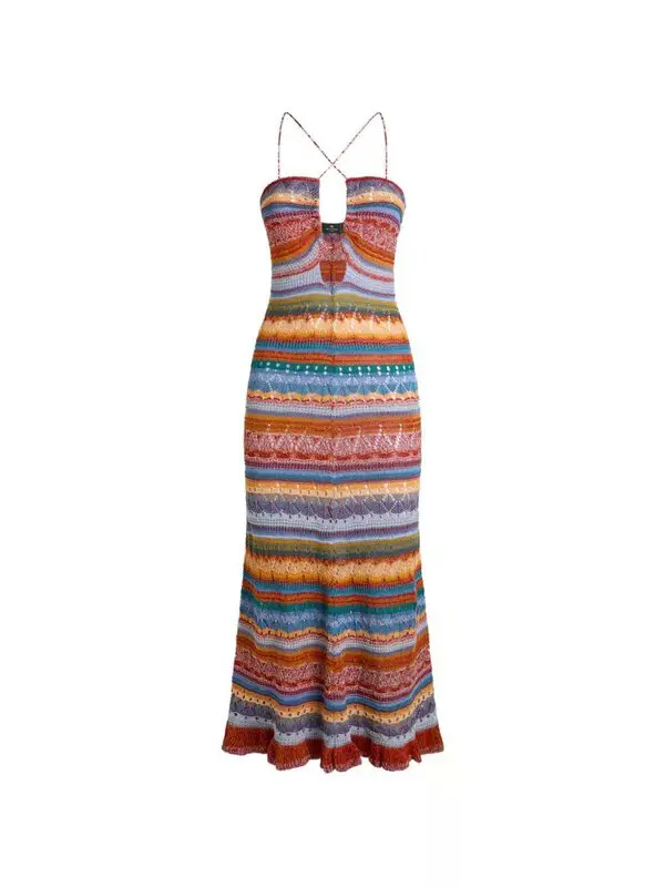 Etro Striped Knitted Maxi Dress