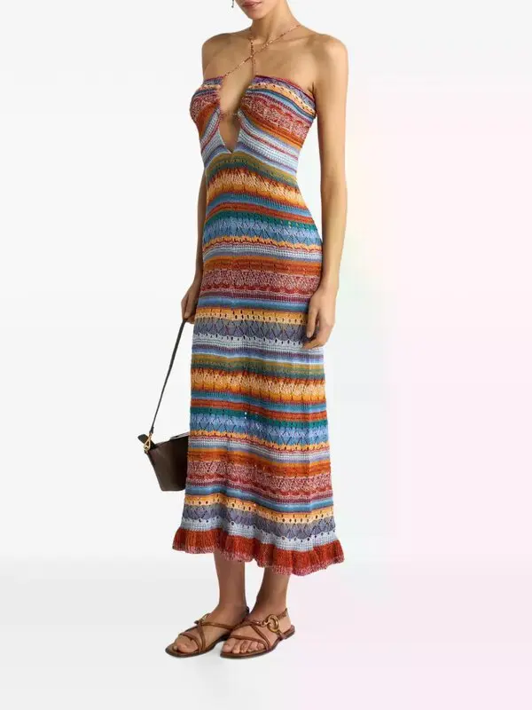Etro Striped Knitted Maxi Dress