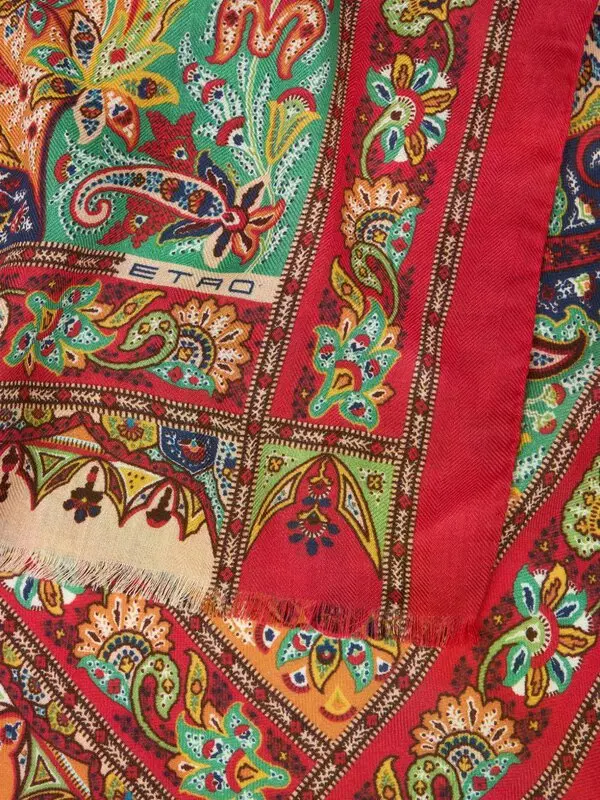 Etro Paisley-print Fringed Cashmere Scarf