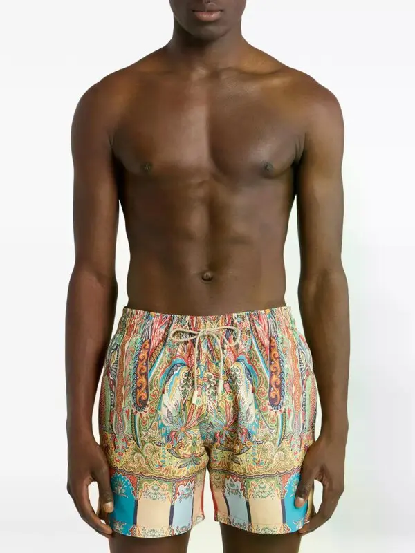 Etro Paisley Print Swim Shorts - Neutrals