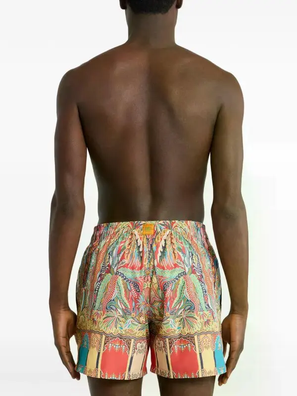 Etro Paisley Print Swim Shorts - Neutrals