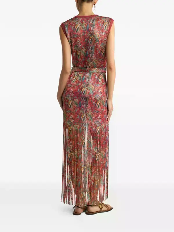 Etro Paisley-print Fringed Maxi Dress