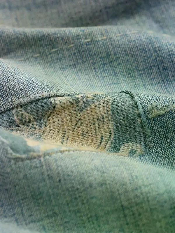 Ralph Lauren Patchwork Cotton Jeans - Blue