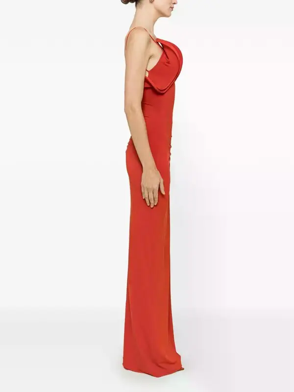 NISSA Backless Maxi Dress With Ruffled Detail