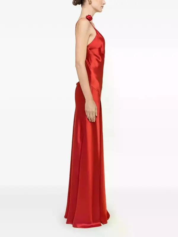 NISSA Maxi Dress With Rosette Detail