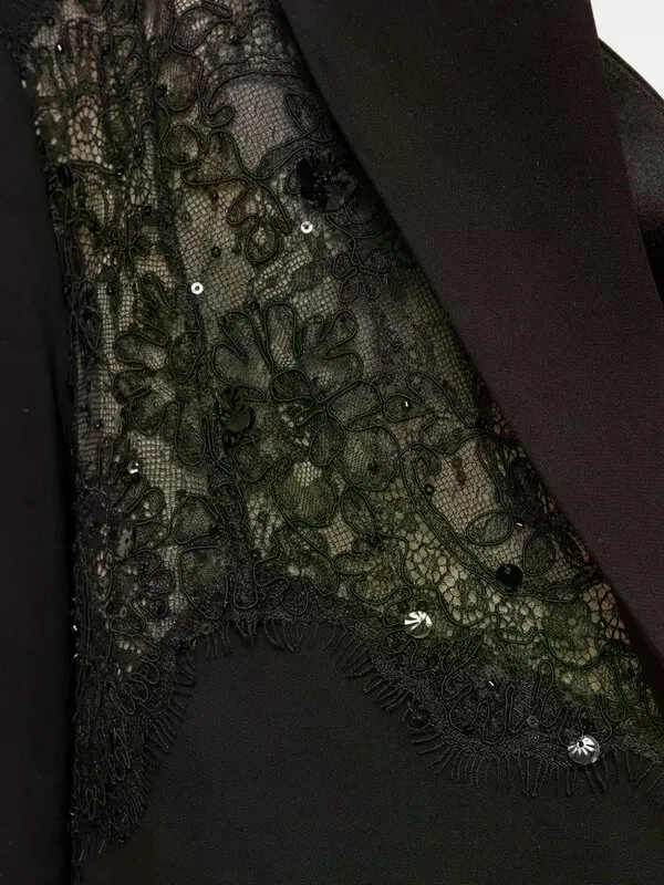 NISSA Sequin Embellished Lace Insert Blazer