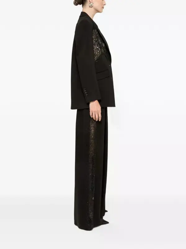 NISSA Sequin Embellished Lace Insert Blazer