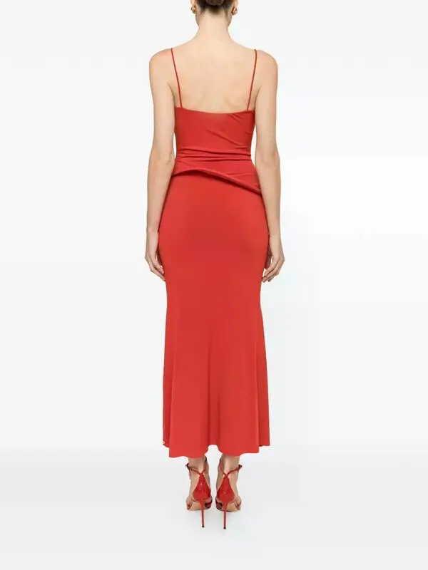NISSA Floral Appliqué Midi Dress