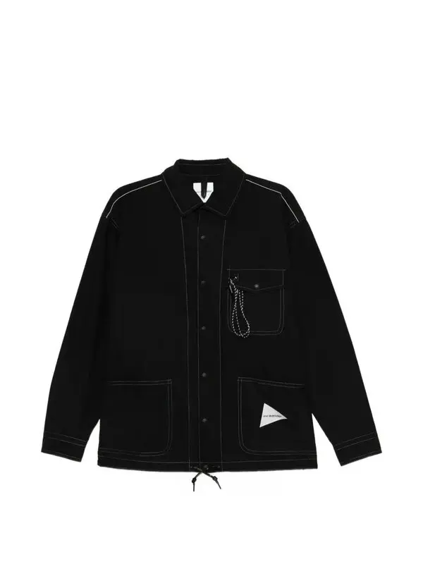 AND WANDER Cordura Logo-patched Shirt Jacket - Black