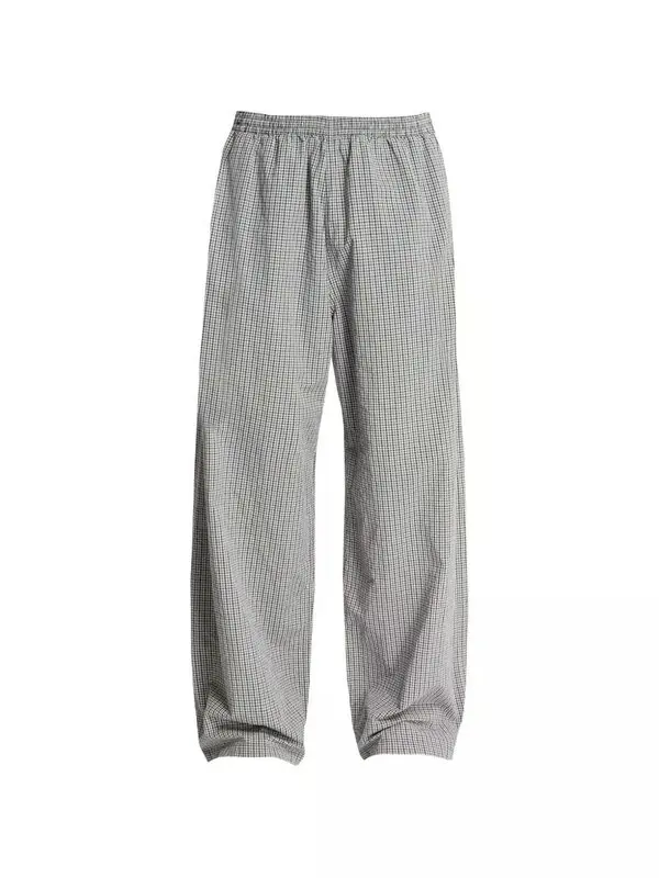 Balenciaga Gingham Check Elasticated Waist Trousers - Grey