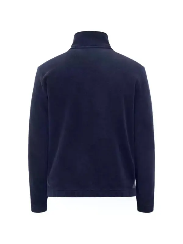 SPORTY & RICH Logo Detail Quarter-zip Sweatshirt
