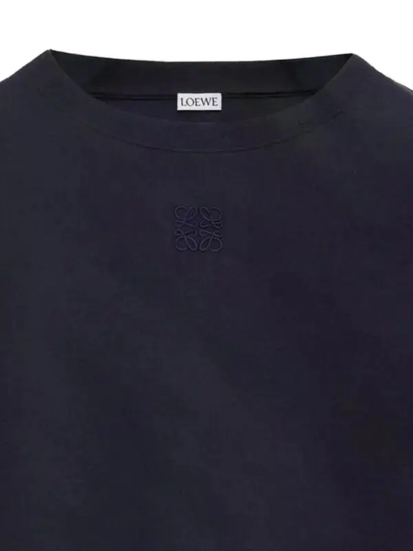 Loewe Anagram Embroidered Asymmetric T-shirt - Black