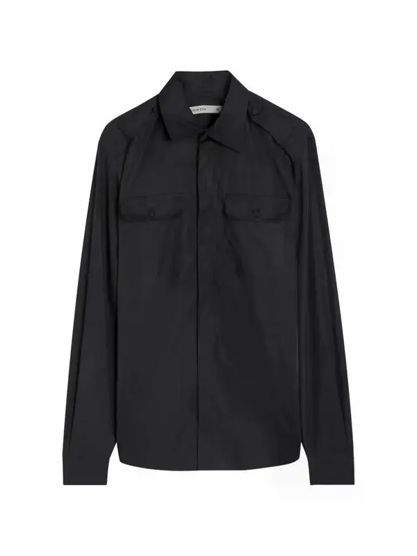 AARON ESH Epaulette Pocket-detail Shirt - Black