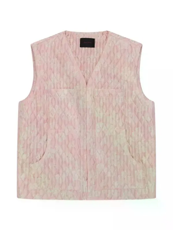 Simone Rocha Floral Quilted Vest - Pink
