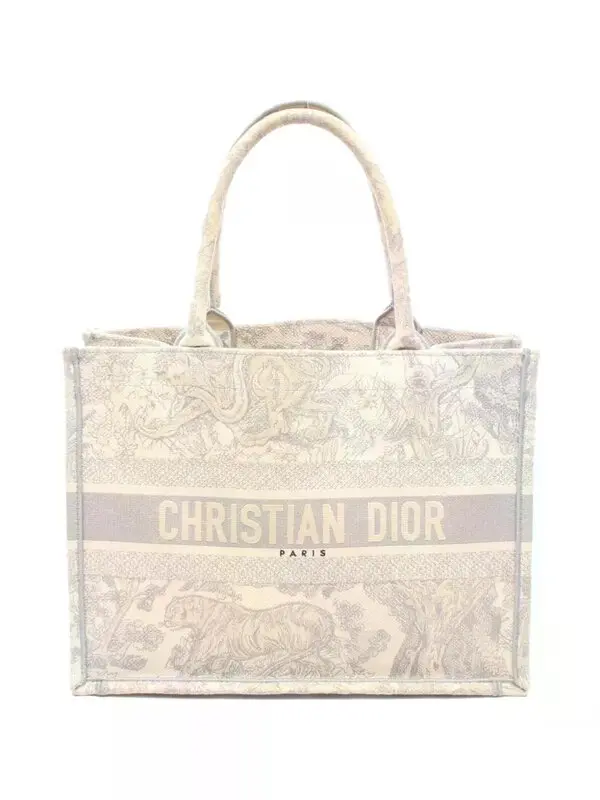 Dior 2000s Animal Print Book Tote - Neutrals