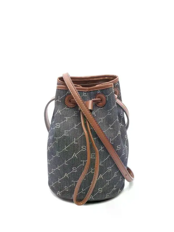 Stella McCartney Logo Print Denim Bucket Bag - Blue